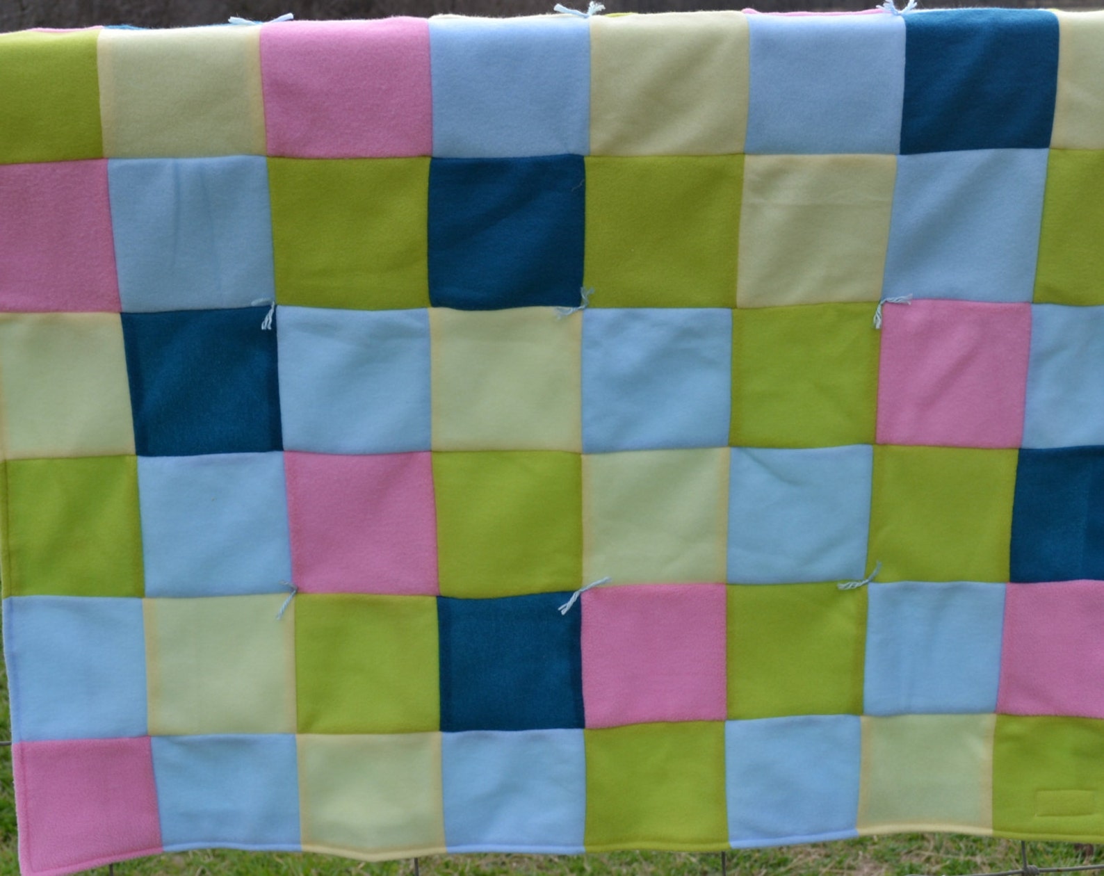 Multi-colored Fleece Quilt - Etsy