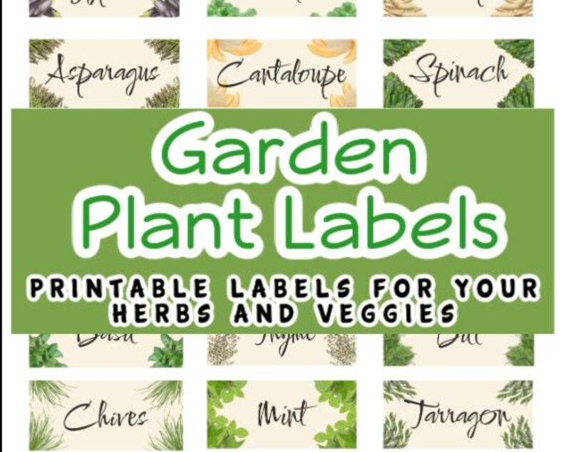 Printable Vegetable Garden Plant Labels, Garden Labels, Plant Labels ...