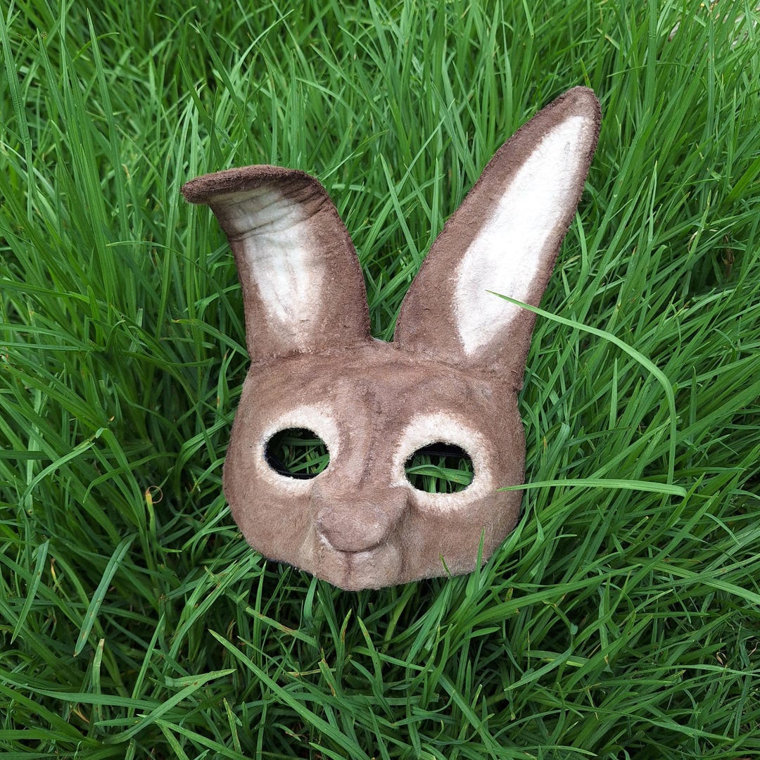 Rabbit Therian Mask With Posable Ears - Etsy