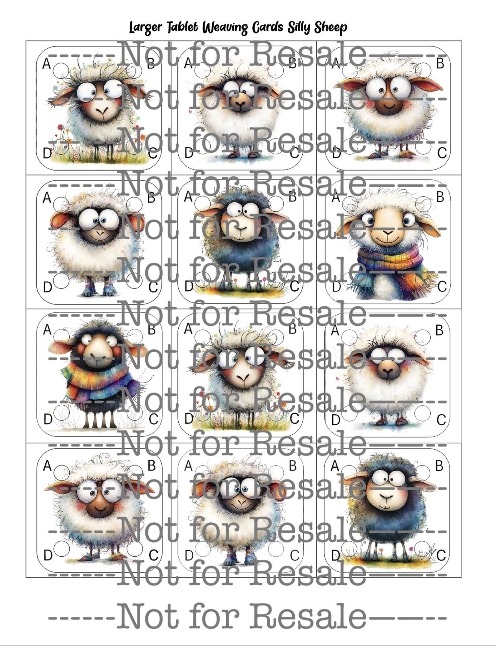 Printable Cute Sheep Tablet Weaving Cards - Etsy