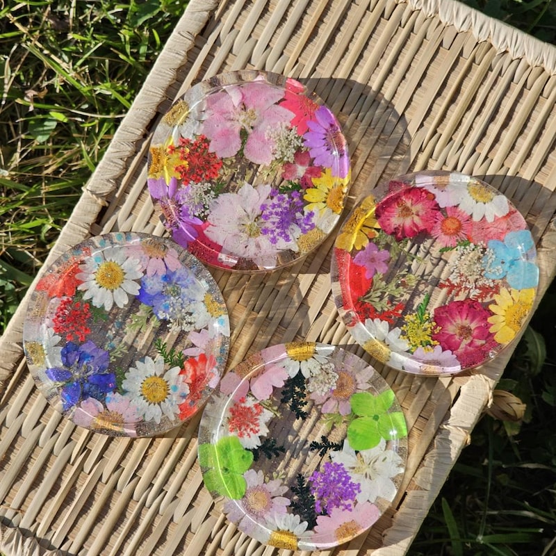 Resin Flower Coaster - Etsy