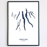 Finger Lakes Poster Map - Etsy Canada