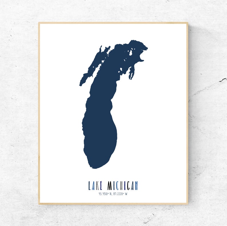 Lake Michigan Poster Instant Download Lake Michigan Print | Etsy