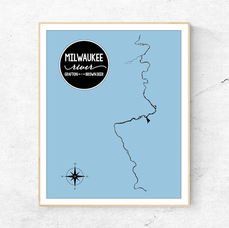 Custom River Map | River Print, Latitude and Longitude, Modern Wall Art ...