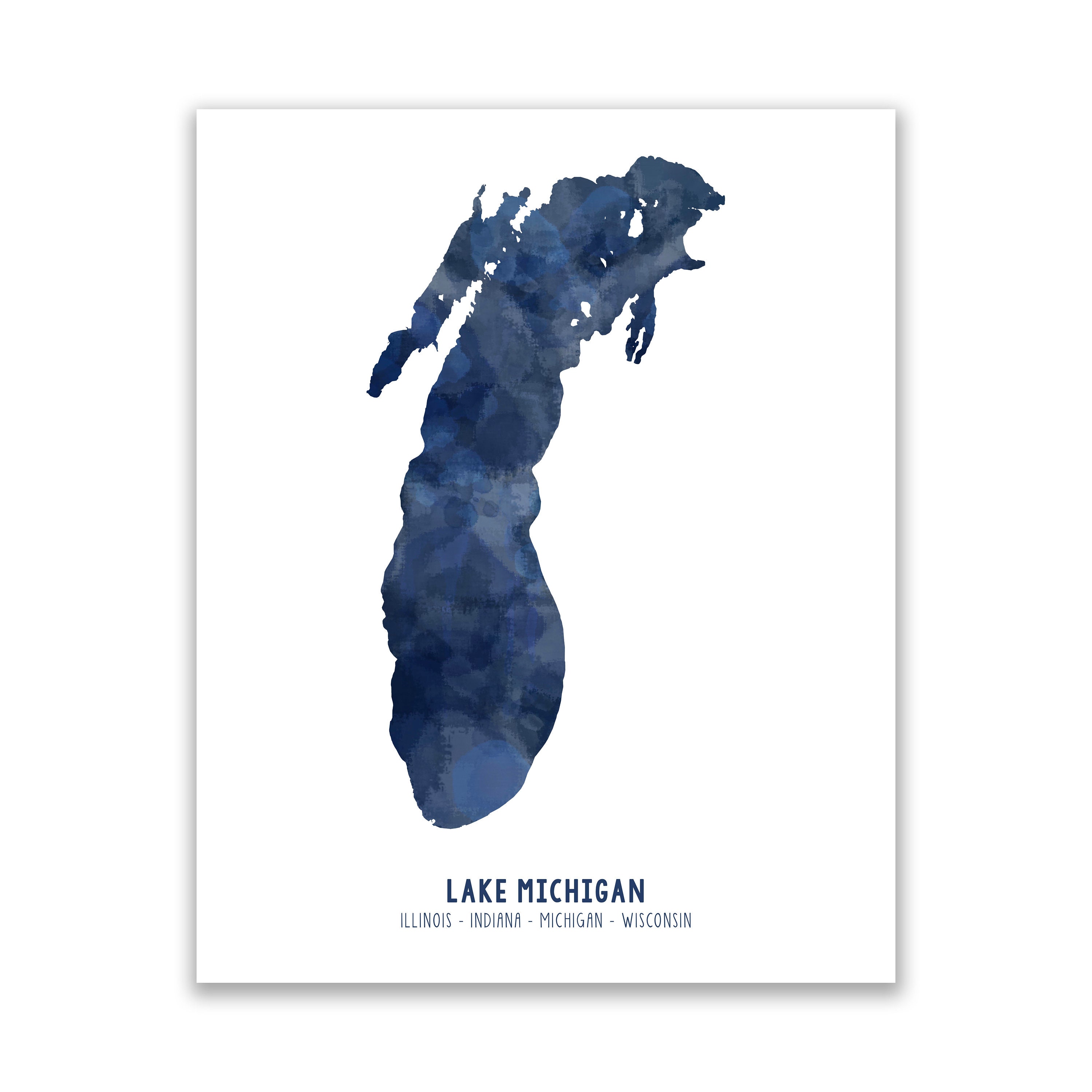 Lake Michigan Art Print Great Lakes Art Aerial Lake Art - Etsy