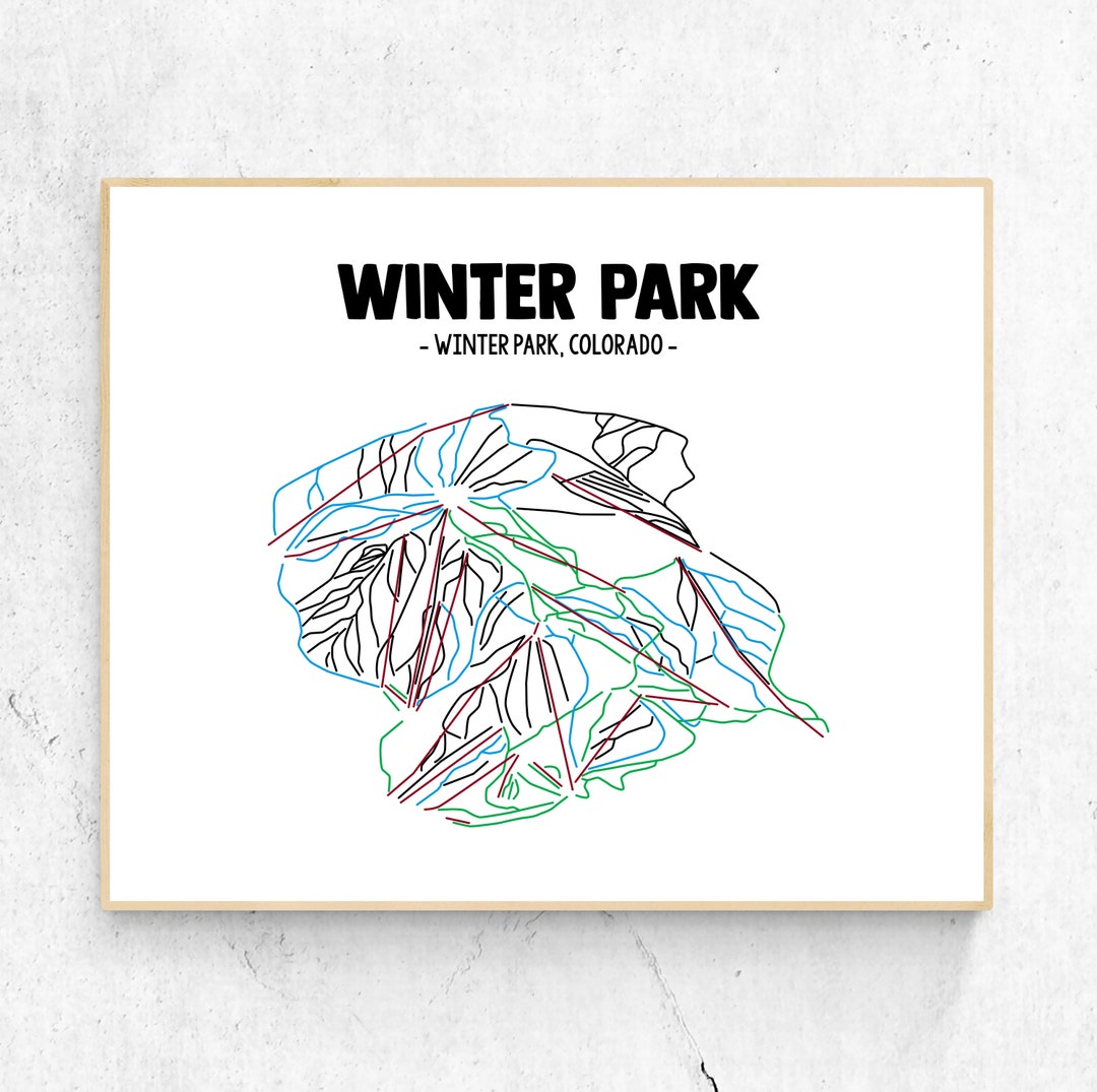 Winter Park Print, Winter Park Art, Minimalist Modern Art Print, Ski ...