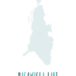 Nagawicka Lake Poster, Instant Download, Nagawicka Lake Print, Latitude ...