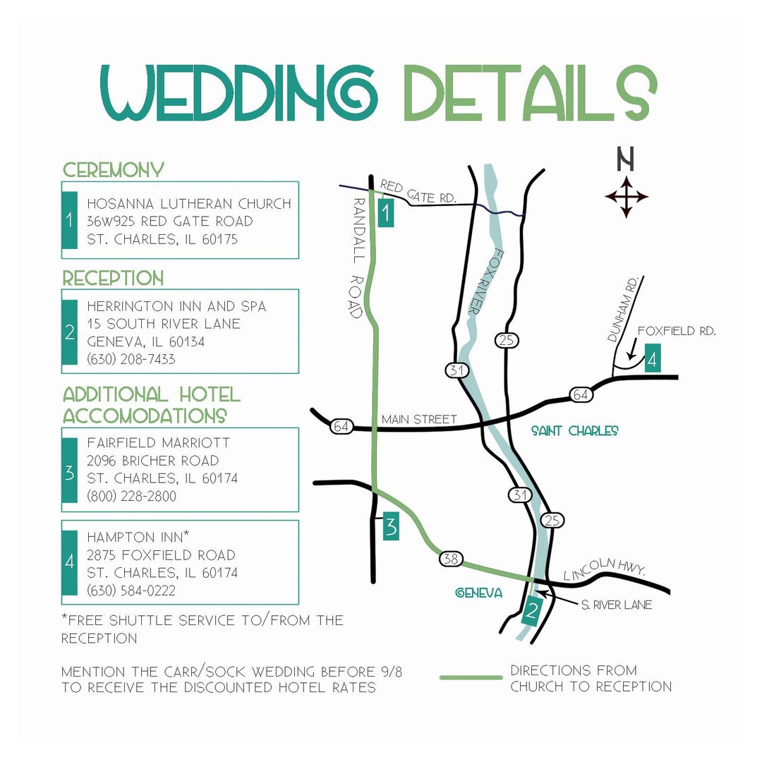 Custom Wedding Invitation Map Insert - Etsy