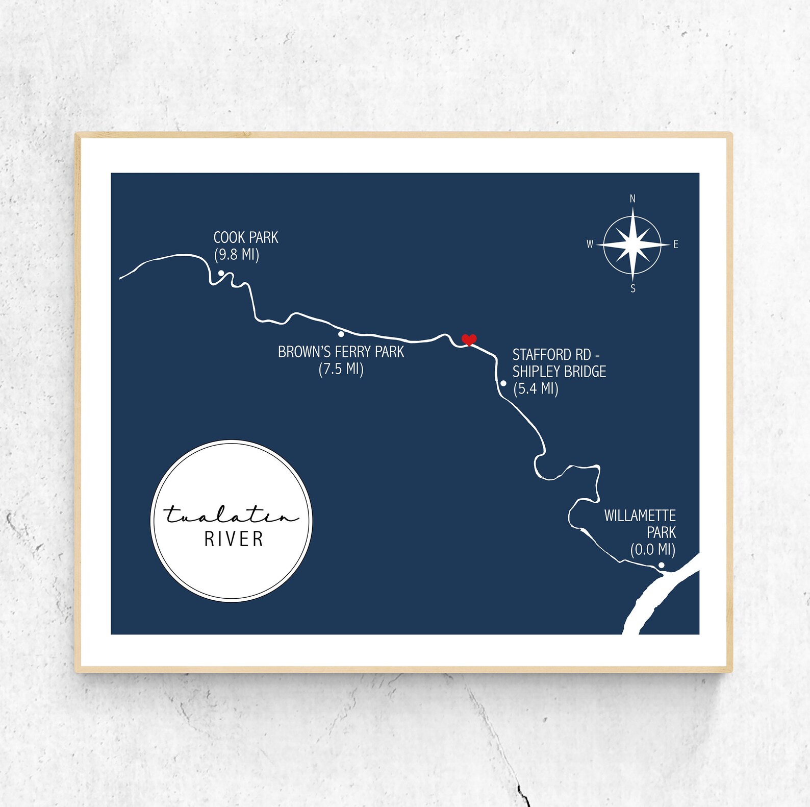 Custom River Map | River Print, Latitude and Longitude, Modern Wall Art ...