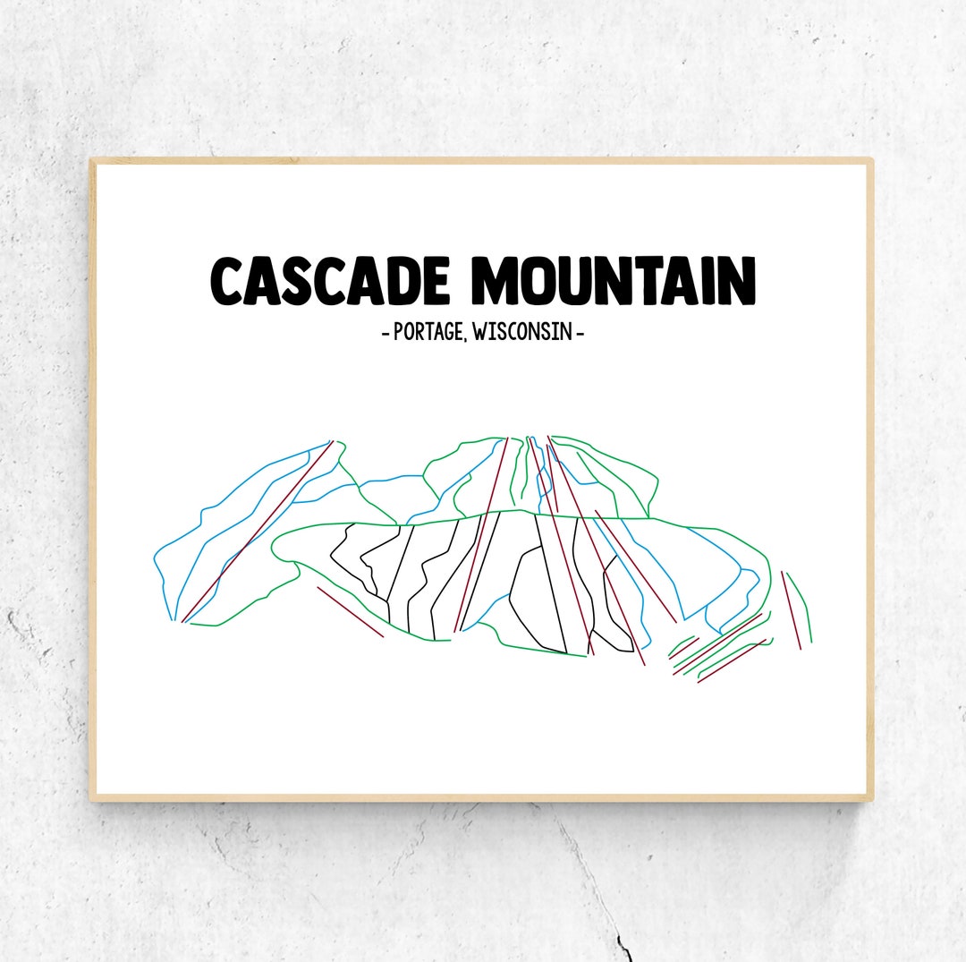 Cascade Mountain Print, Cascade Mountain Art, Minimalist Modern Art ...