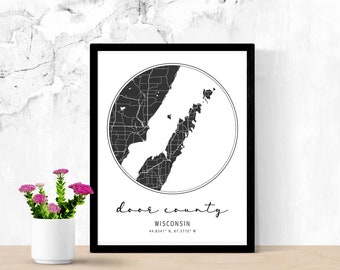 Door County Map Print - Etsy