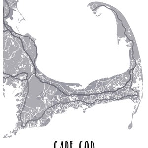 Cape Cod City Street Map Poster Instant Download Cape Cod - Etsy