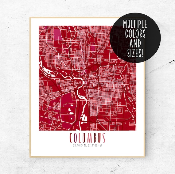 Columbus City Street Map Poster Instant Download Columbus - Etsy