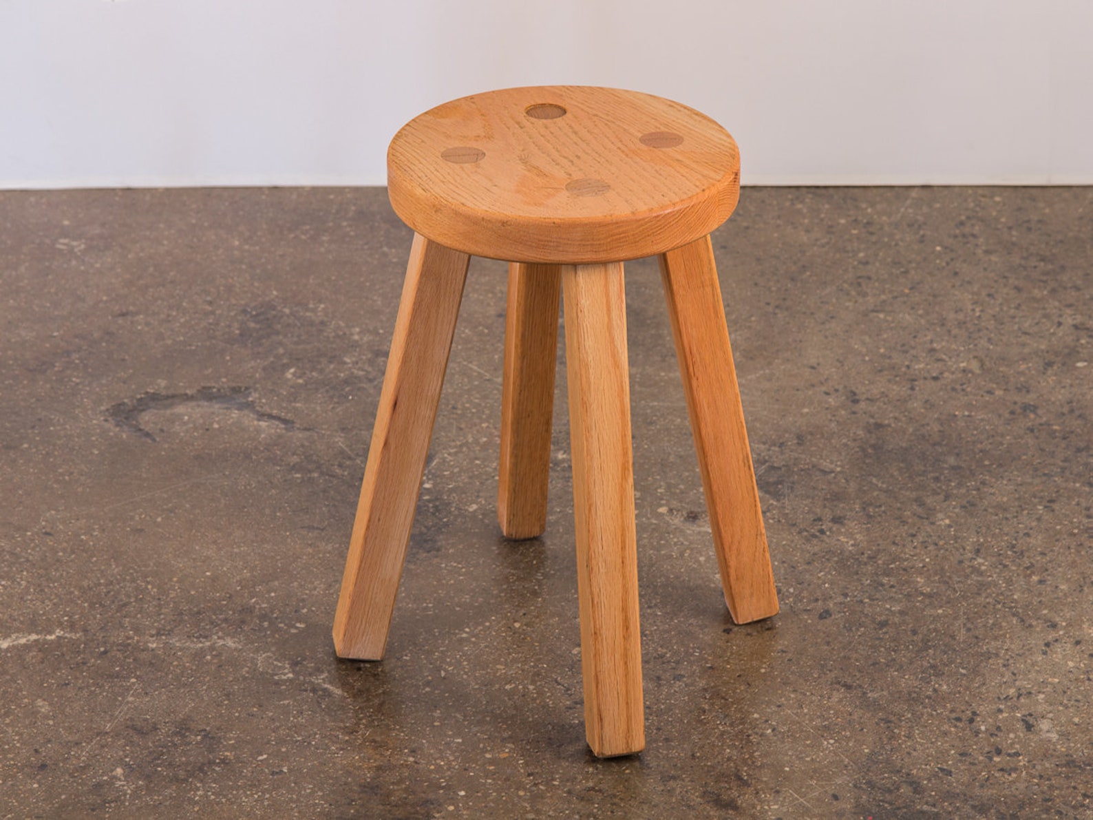 Vintage American Craft Oak Dining Stool in the Style of Charlotte ...