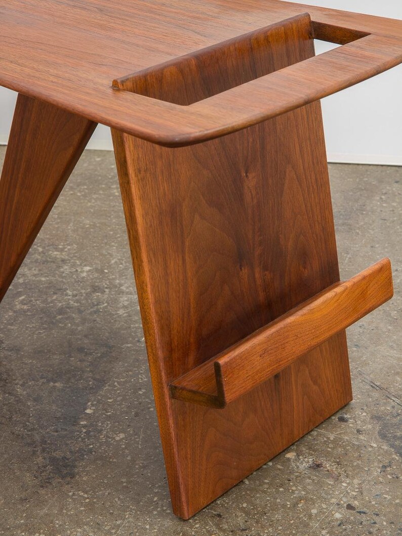 Jens Risom Walnut Magazine Table - Etsy