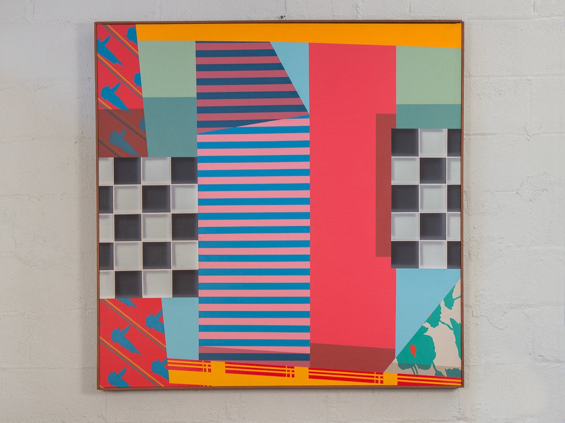 Triptych of 1980s Memphis Style Abstract Paintings - Etsy
