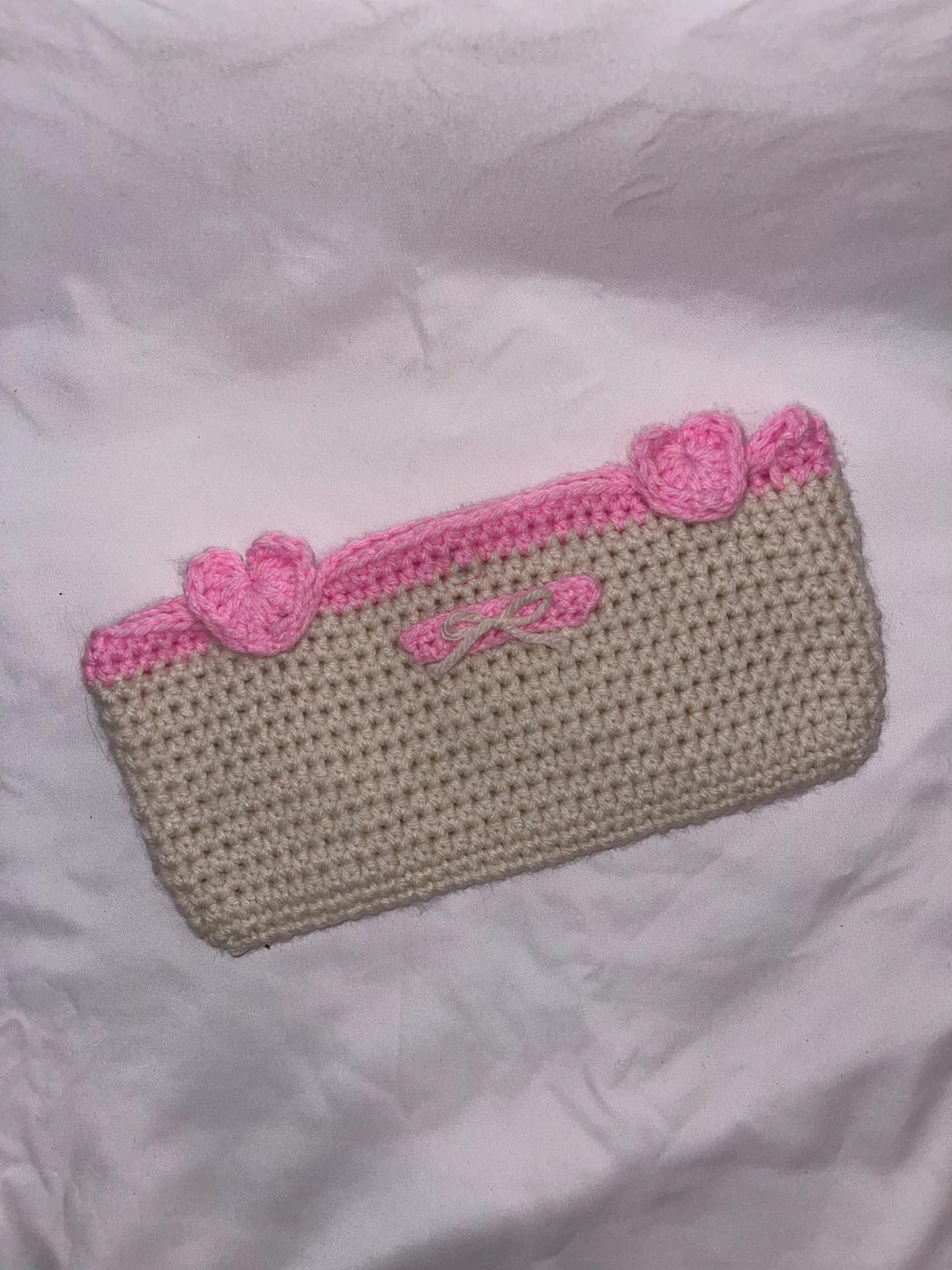 Crochet Pencil Case Pencil Pouch Heart Pencil Case Back to School ...