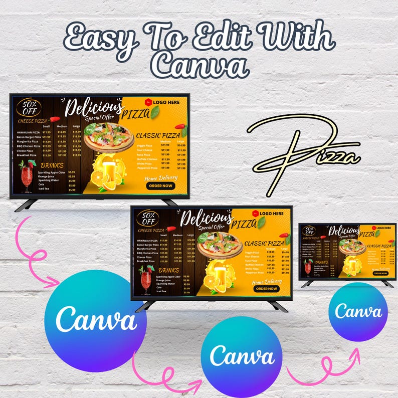 Custom Pizza Menu Template | Printable Italian Restaurant Menu ...