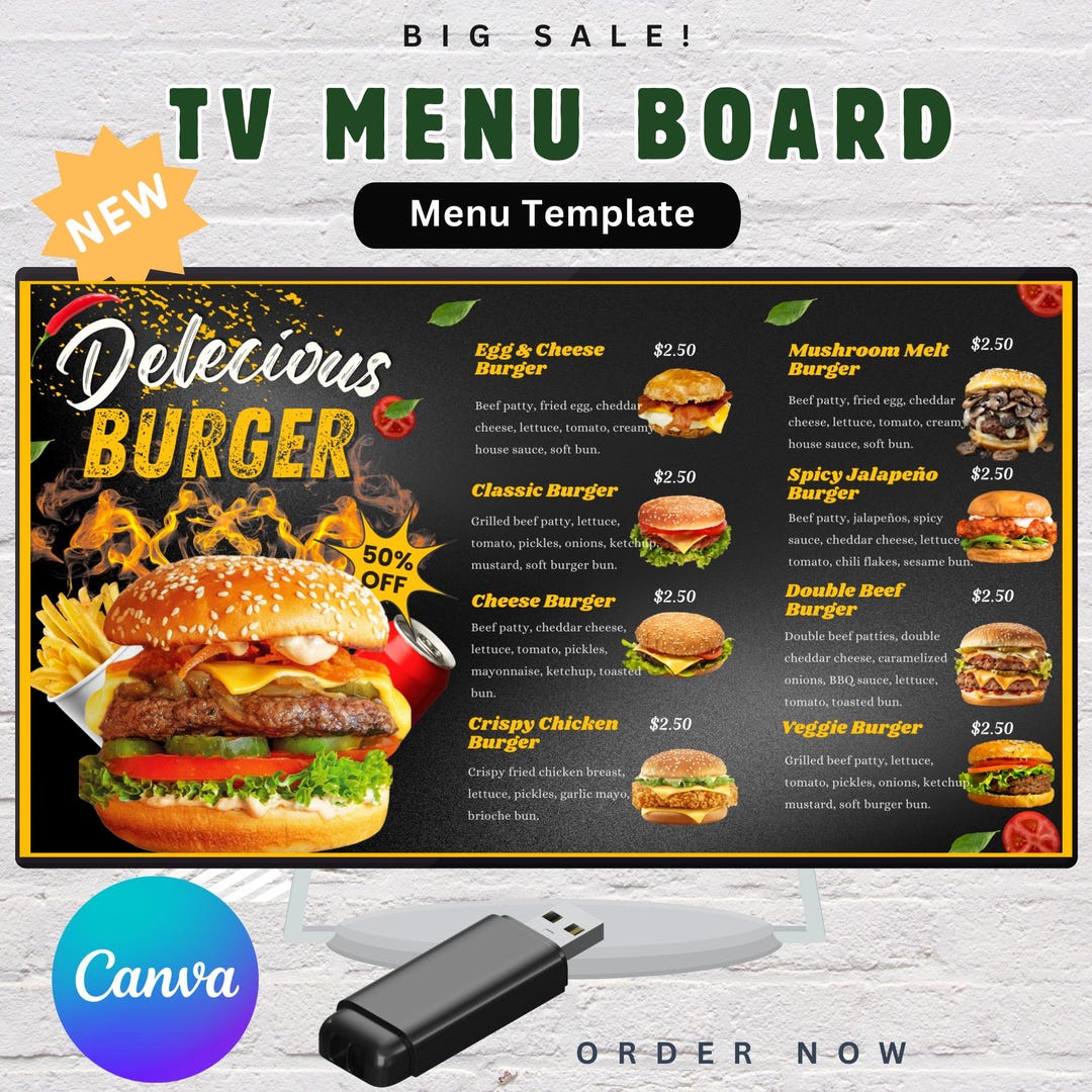 Editable Money Burger Menu Template - Funny Burger Menu Canva Design ...