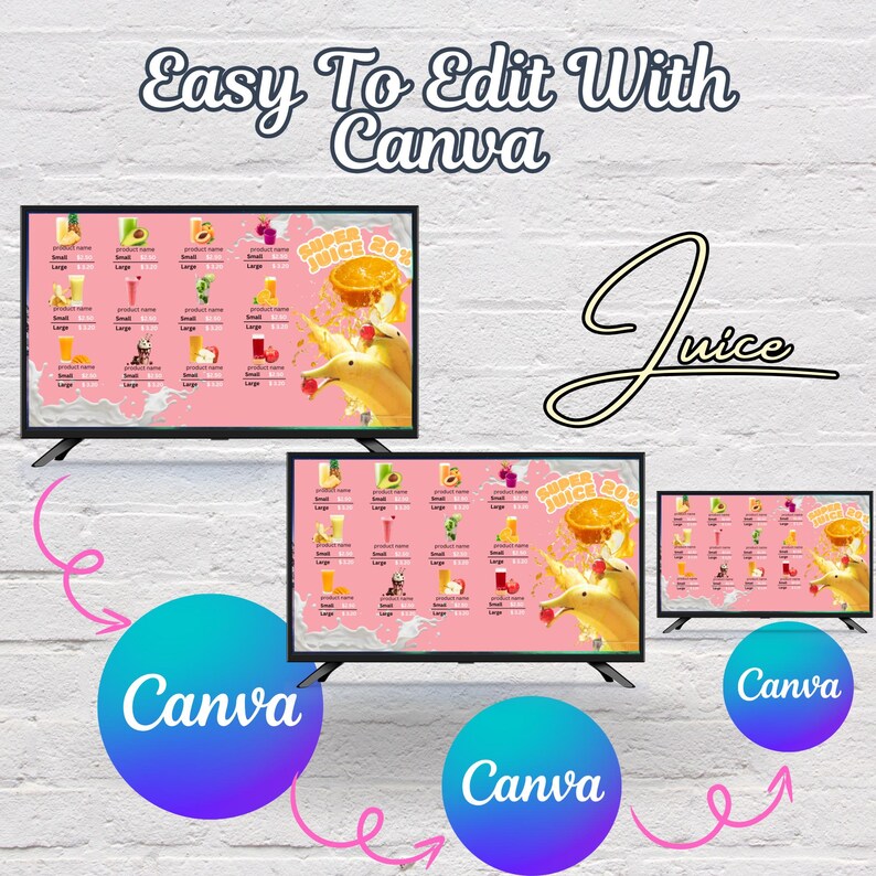 Editable Digital Juice Bar Menu for TV Screen | Smoothie and Fresh ...