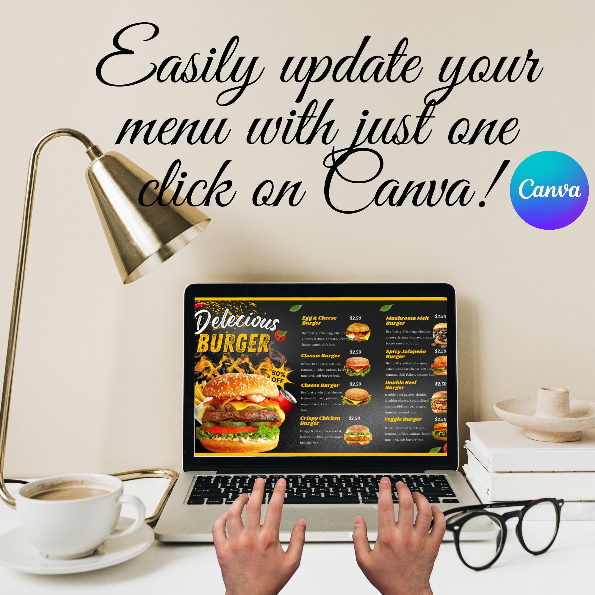 Editable Money Burger Menu Template - Funny Burger Menu Canva Design ...