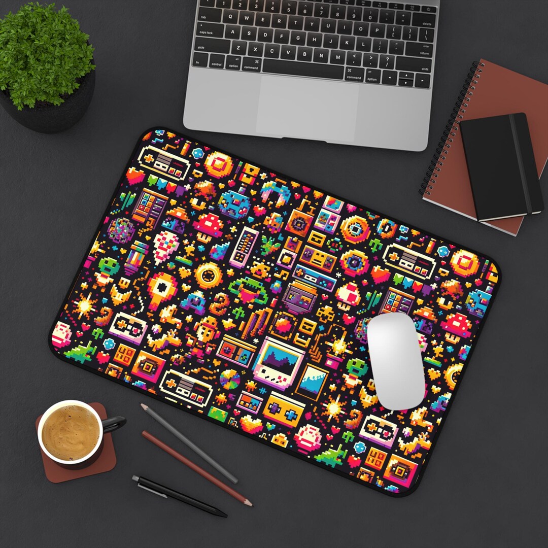 Mouse Pad, Arcade, Desk Mat, Retro Gaming Fun Colourful Mouse Pad for ...
