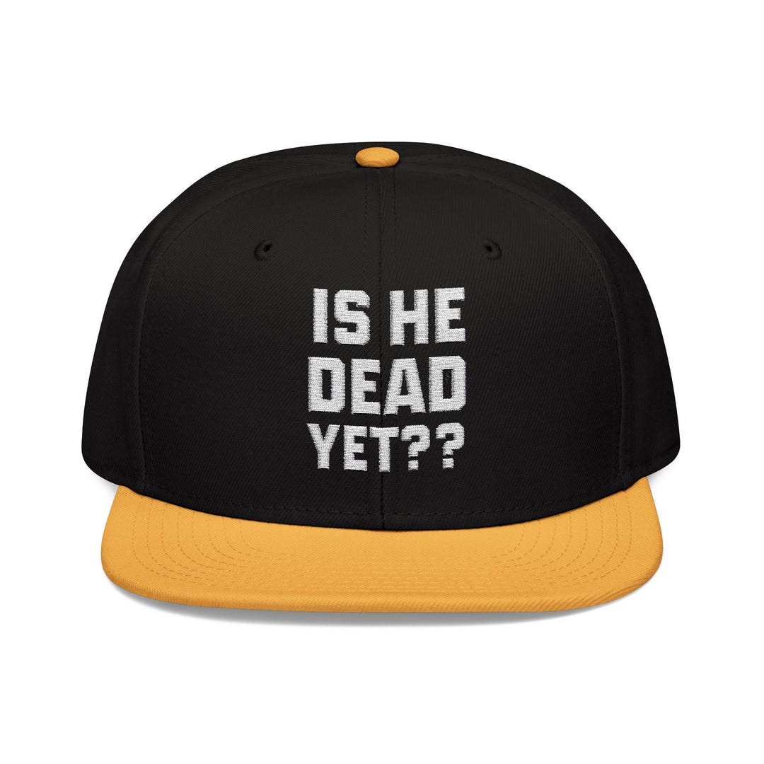 Is He Dead Yet?? Snapback Hat, Humorous Embroidered Cap, Casual ...