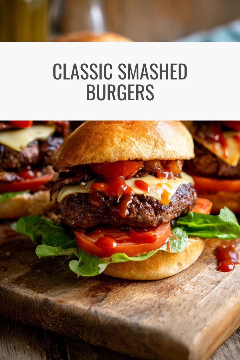 Classic Smashed Burgers Printable Recipe Card | Digital Download ...