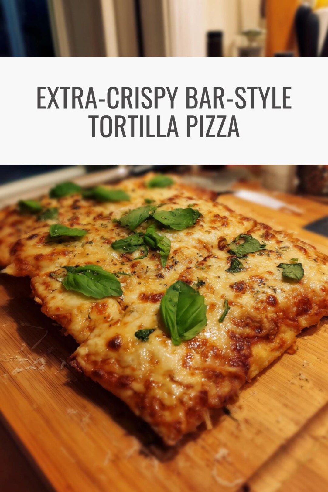 Extra-crispy Bar-style Tortilla Pizza Printable Recipe Card - Digital ...