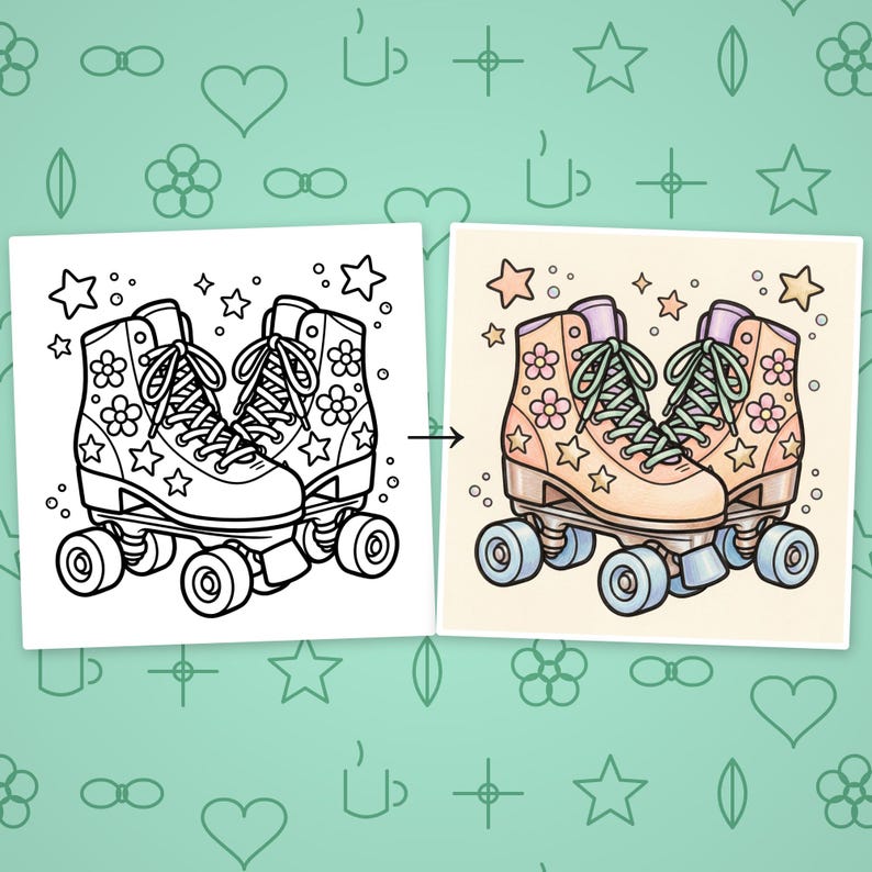 70s Retro Coloring Book: 24 Groovy Vibes Pages (digital Download) - Etsy