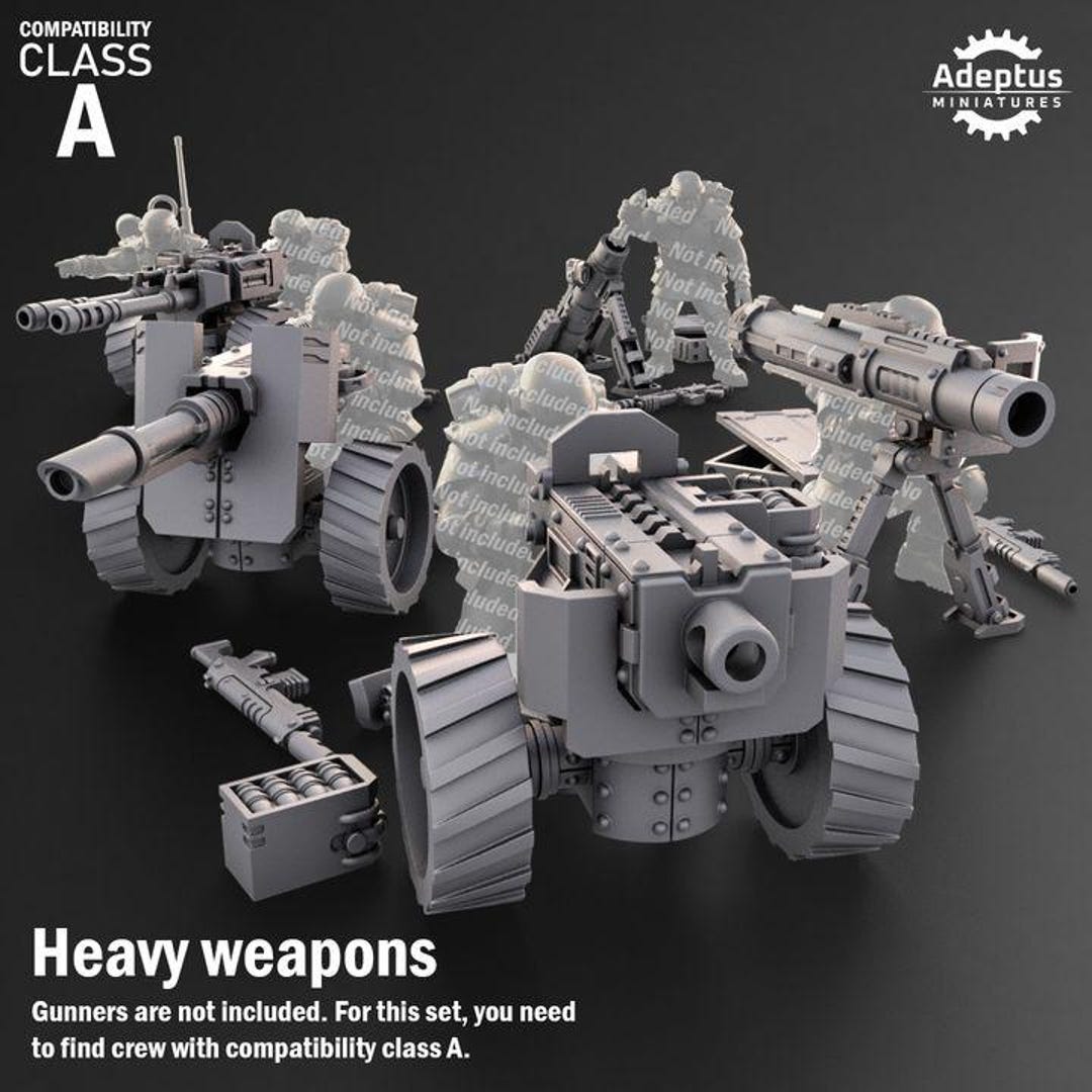 Guardsmen Heavy Weapons | 3d Printed Tabletop Miniatures - Etsy