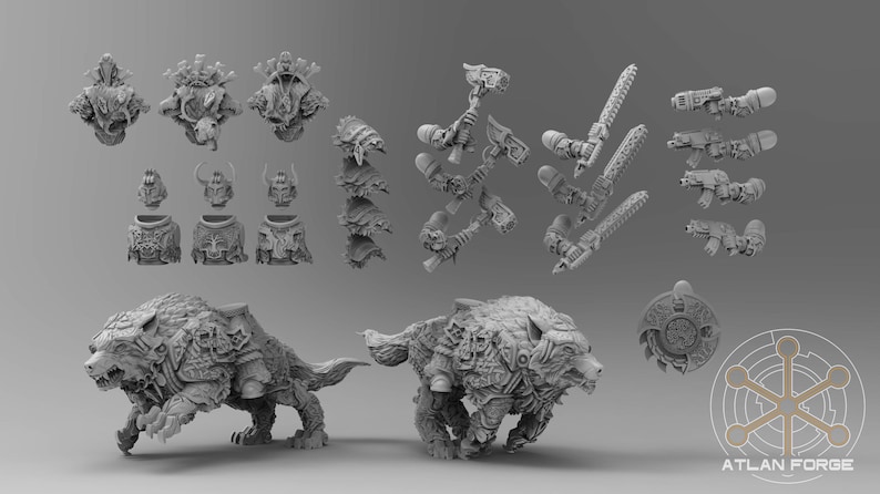 Asgardian Knights Wolf Riders| 3d Printed Tabletop Wargame Miniatures ...