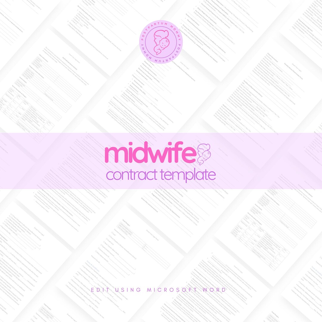 Midwife Contract Template: Editable Client Agreement Form for Pregnancy ...