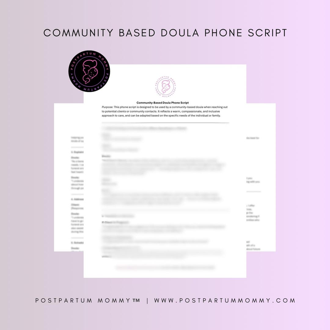 Community-based Bereavement Doula Script: Client Intake, Outreach ...