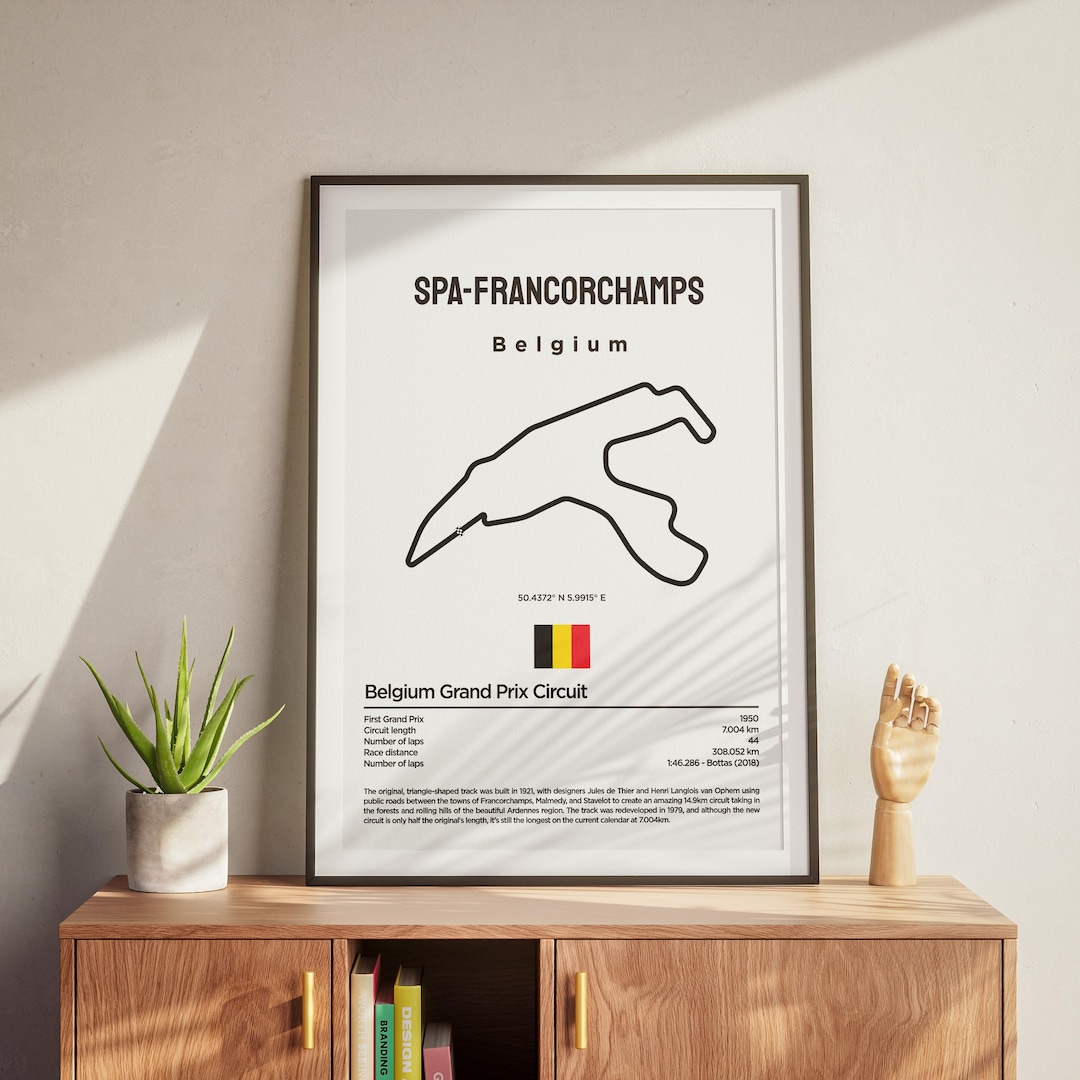Spa-francorchamps F1 Grand Prix Circuit Wall Art Formula 1 F1 Gift F1 ...