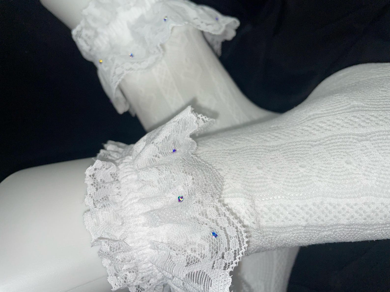 White Lace Adult Socks With Rhinestones on the Ruffles! Perfect for ...