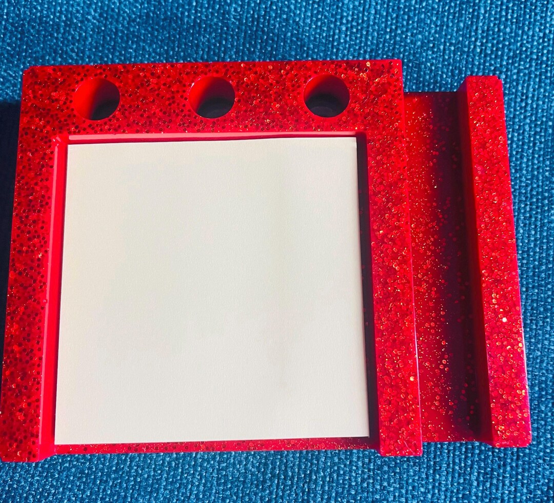 Handmade Epoxy Resin Desk Organizer | Notepad, Pen Holder and Phone ...