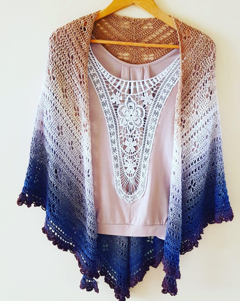 Vintage Vibes Shawl Crochet Pattern: Lacy Triangle Design (PDF Pattern ...