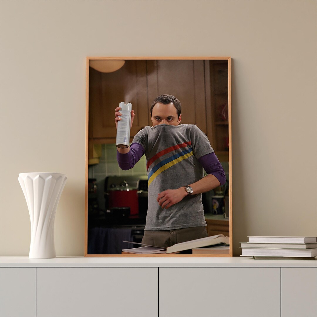 Funny Bathroom Wall Art Decor, Sheldon Portrait Gift for Friend ...