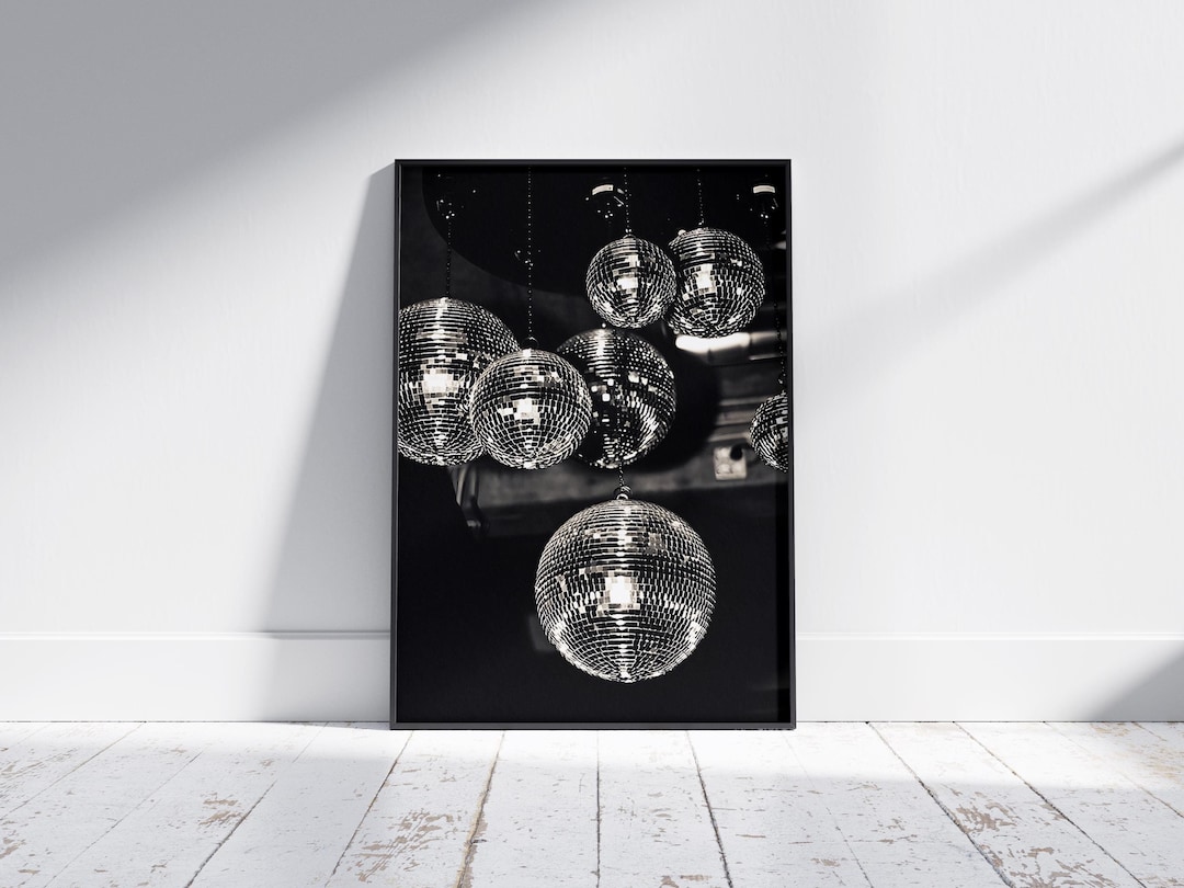 Trendy Disco Ball Print: Retro Bar Cart Art (digital Download) - Etsy