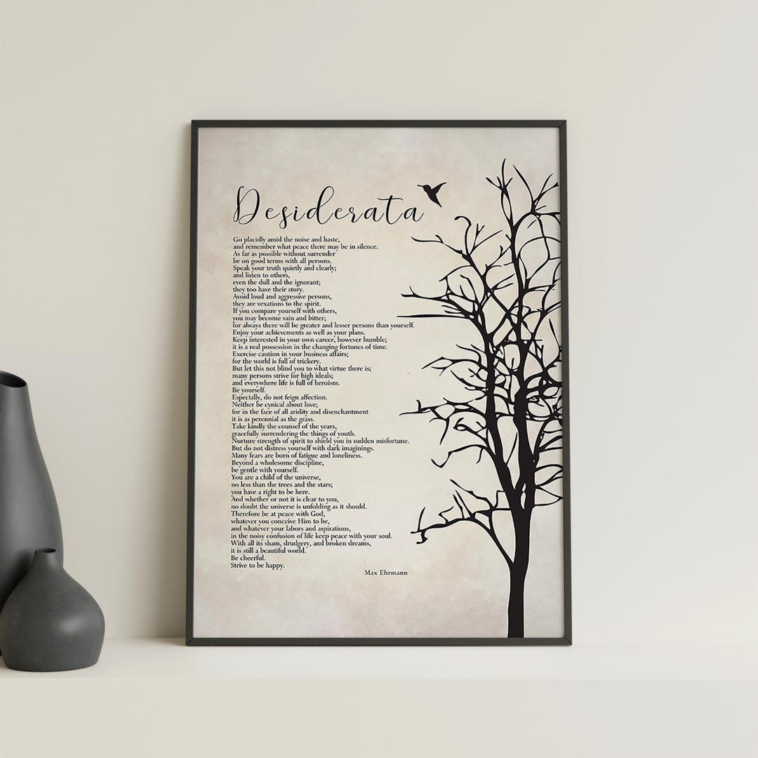 Desiderata Poem Digital Print, Desiderata Poetry Print, Poem Print, Law ...