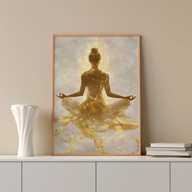 Zen Yoga Print: Gradient Meditation Wall Art (digital Download) - Etsy