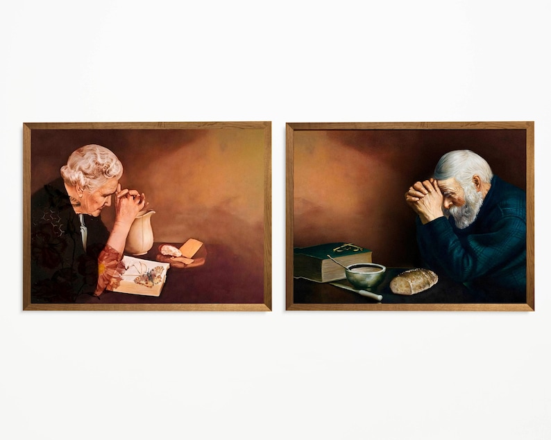Grace and Gratitude Print: Praying Over Bread by Eric Enstrom (digital ...