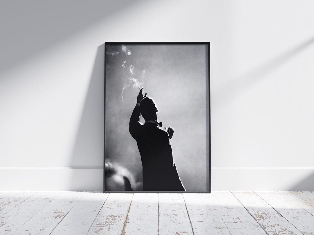 Iconic Singer Smokes While Singing Poster, Black and White Fashion Wall ...