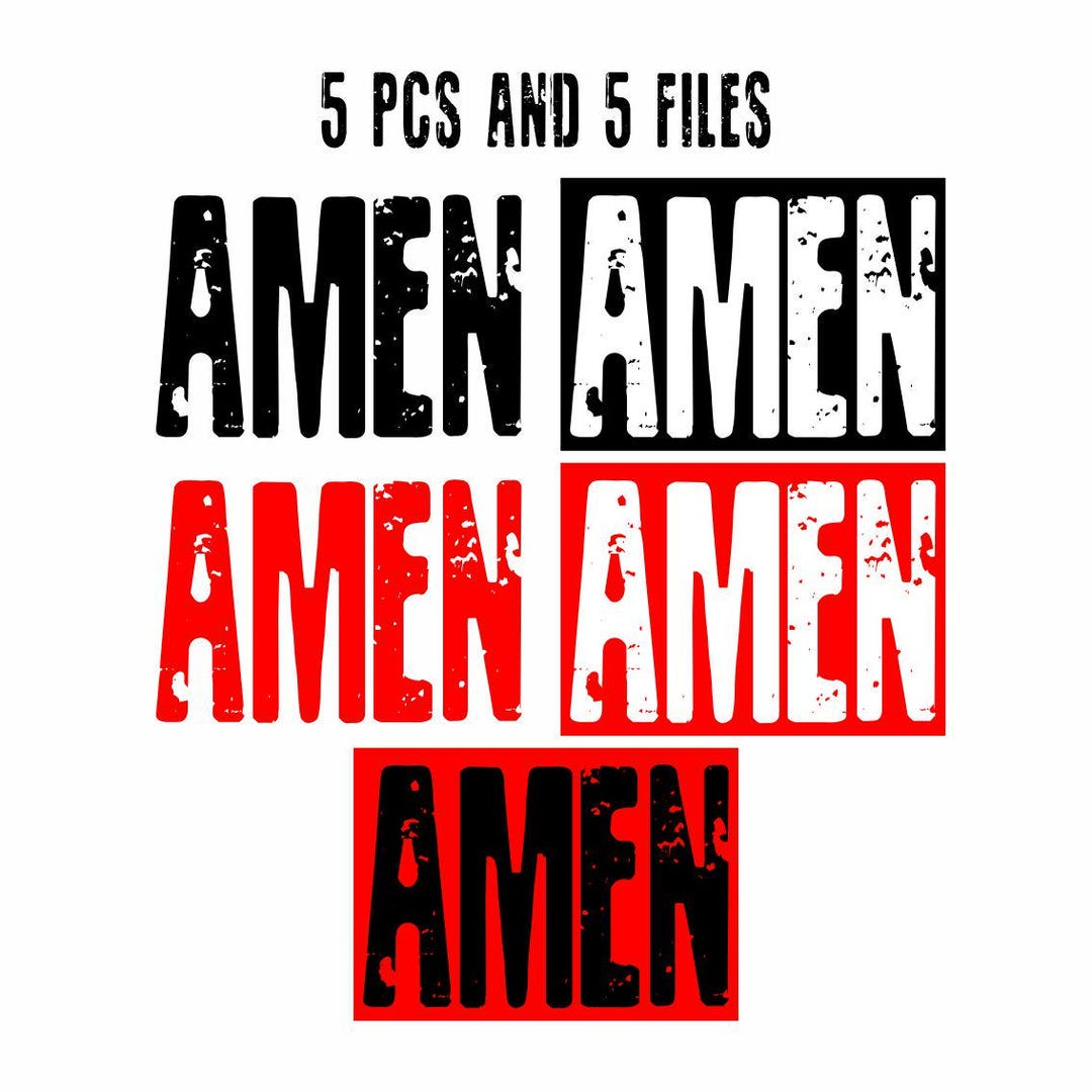 Amen Print Jesus Typography Poster, Trendy Christian Wall Art, Retro ...