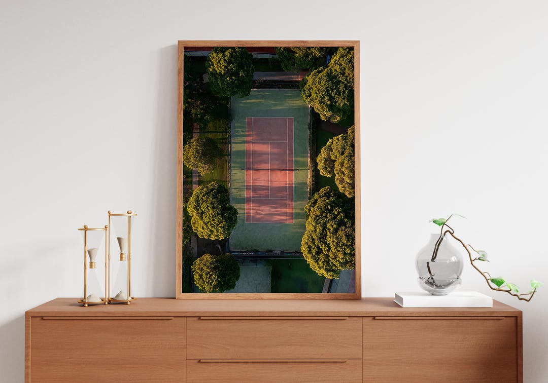 Tennis Court Aerial Print: Trendy Green Wall Art (digital Print) - Etsy
