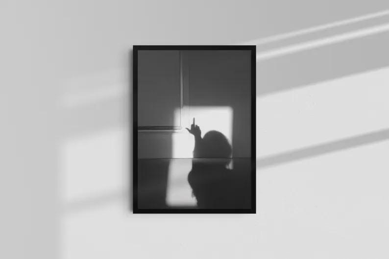 Middle Finger Woman Poster: Black and White Feminist Art, Ready to Hang ...
