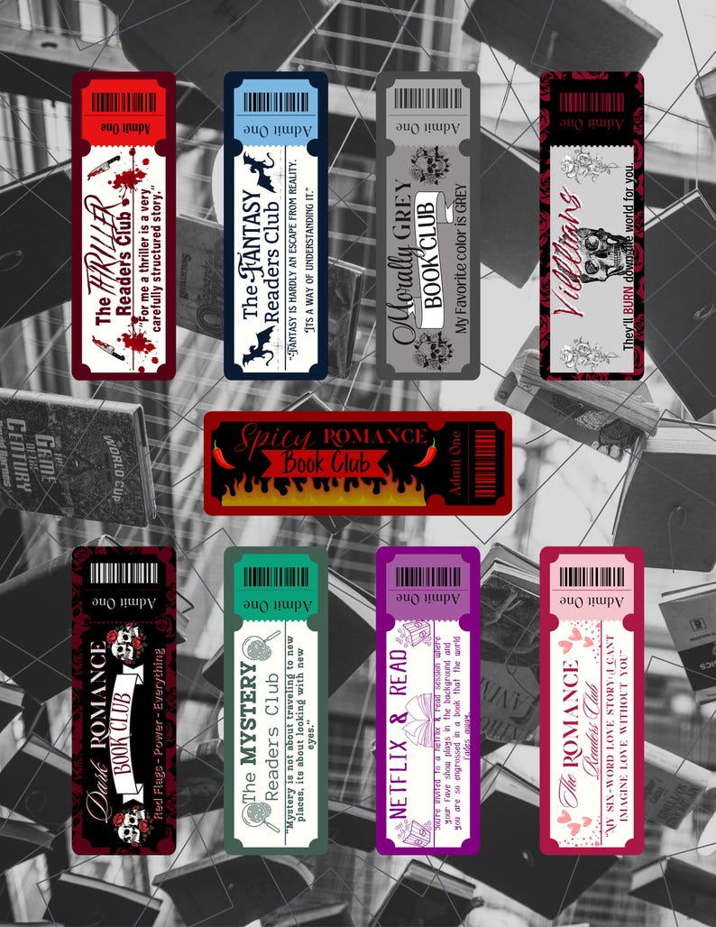 Ticket to the Readers Club Bookmarks - Etsy