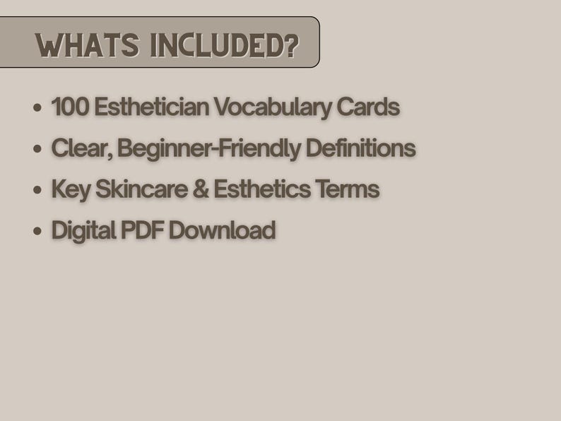 Esthetician Flashcards | Essential Skincare Terms | Digital Study Guide ...