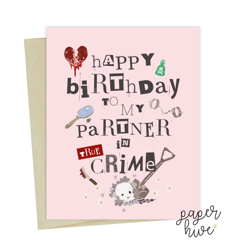 Partner in True Crime Birthday Card - Etsy